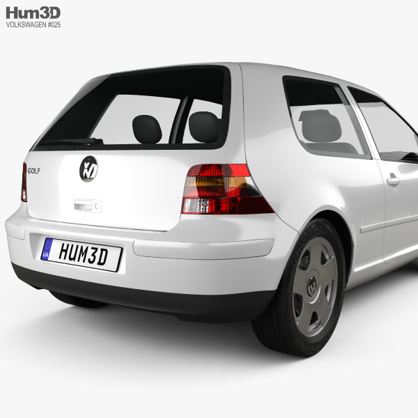 Volkswagen Golf IV 3-door 1997 3D model - Download Hatchback on ...