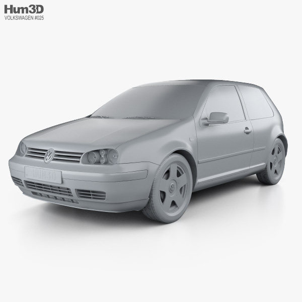 Volkswagen Golf IV 3-door 1997 3D model - Download Hatchback on ...