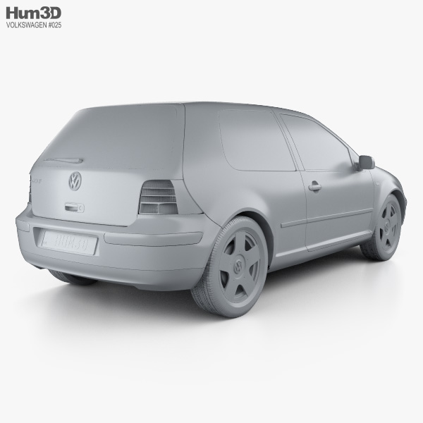 Volkswagen Golf IV 3-door 1997 3D model - Download Hatchback on ...