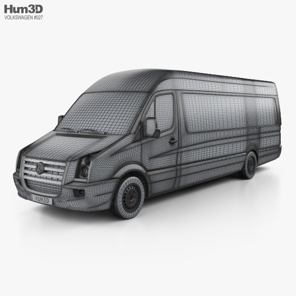 Volkswagen Crafter Extralong WB SHR 2015 3D model - Download Van on ...