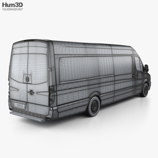 Volkswagen Crafter Extralong WB SHR 2015 3D model - Download Van on ...
