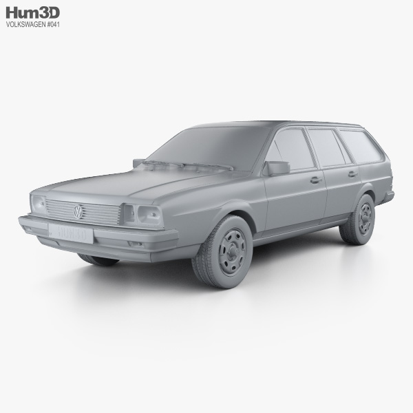 Volkswagen Passat (B2) variant 1981 3D model - Download Wagon car on ...