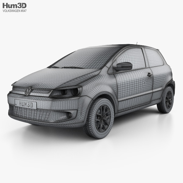 Volkswagen Fox 3-door 2014 3D model - Download Hatchback on 3DModels.org