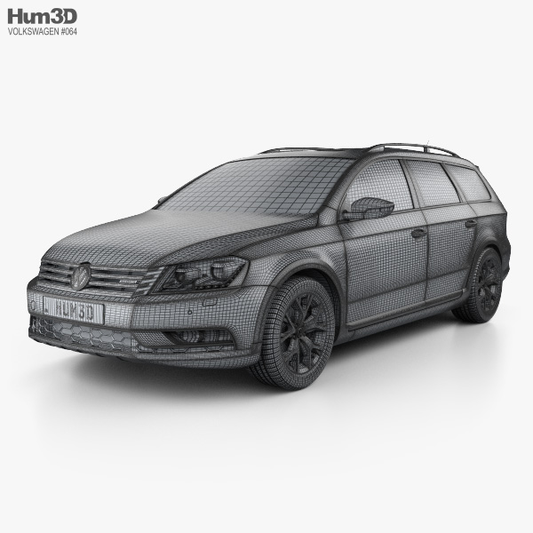 Volkswagen Passat (B7) Alltrack 2014 3D model - Download Wagon car on ...