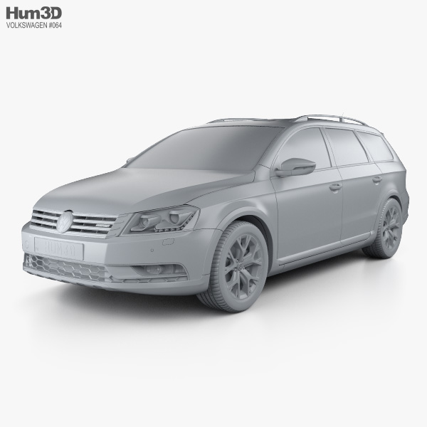 Volkswagen Passat (B7) Alltrack 2014 3D model - Download Wagon car on ...
