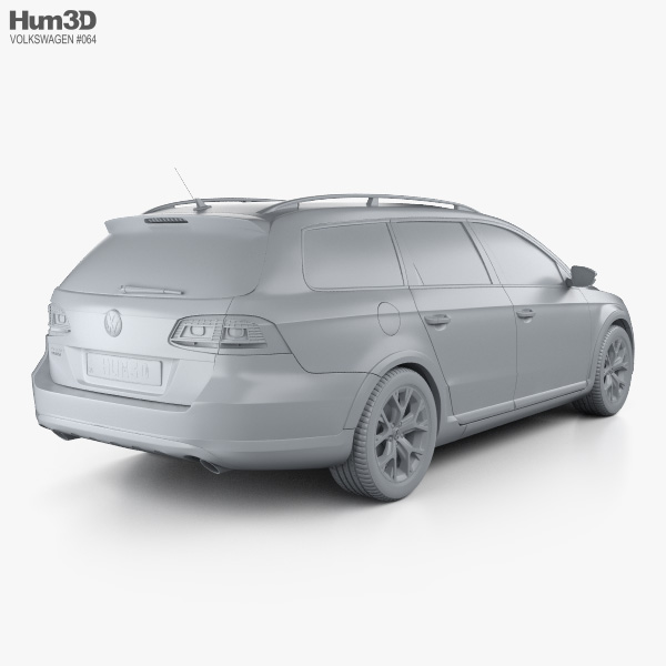Volkswagen Passat (B7) Alltrack 2014 3D model - Download Wagon car on ...