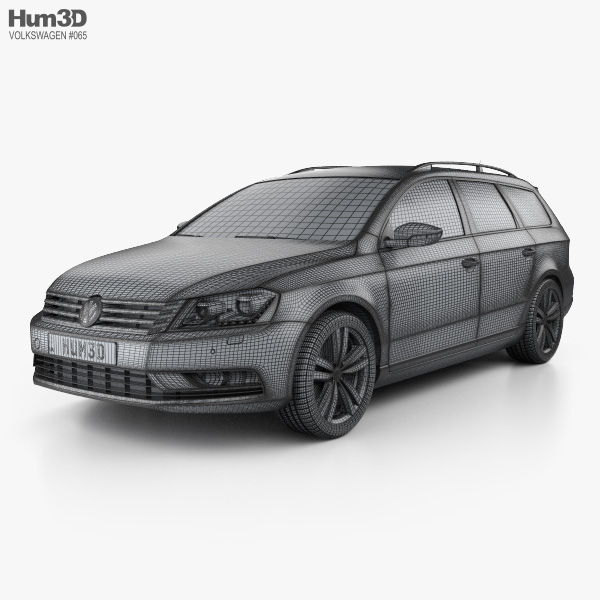 Volkswagen Passat (B7) variant 2014 3D model - Download Wagon car on ...