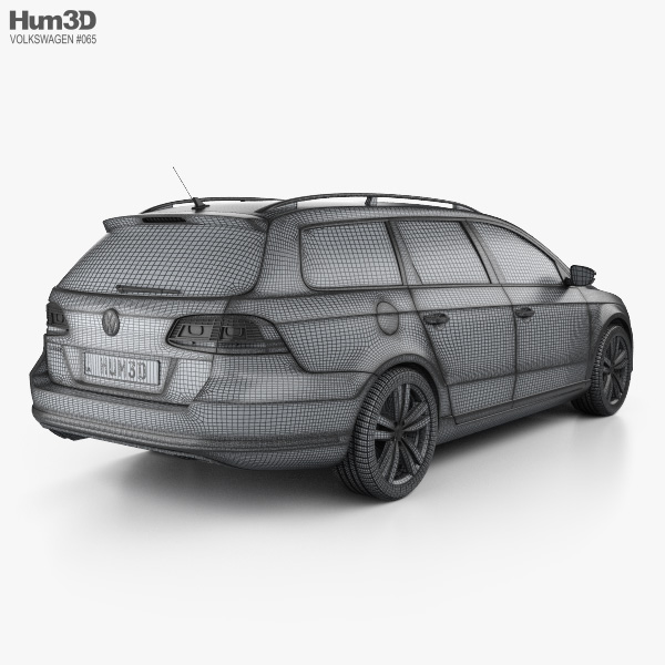 Volkswagen Passat (B7) variant 2014 3D model - Download Wagon car on ...