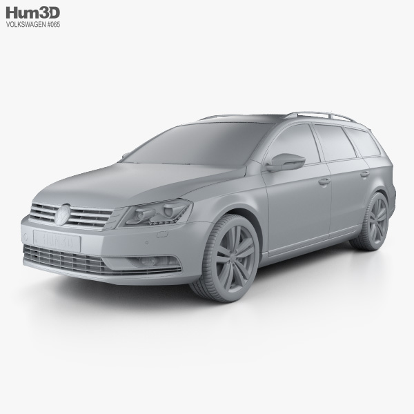 Volkswagen Passat (B7) variant 2014 3D model - Download Wagon car on ...