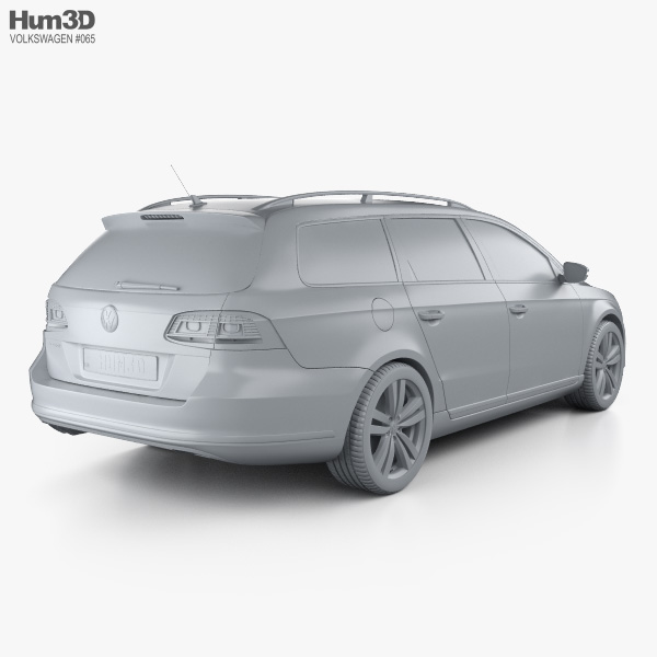 Volkswagen Passat (B7) variant 2014 3D model - Download Wagon car on ...