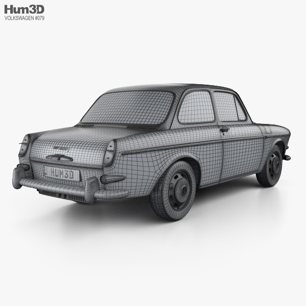 Volkswagen Type 3 (1600) sedan 1965 3D model - Download Sedan on ...