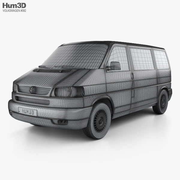 Volkswagen Transporter (T4) Caravelle 2003 3D model - Download Van on ...