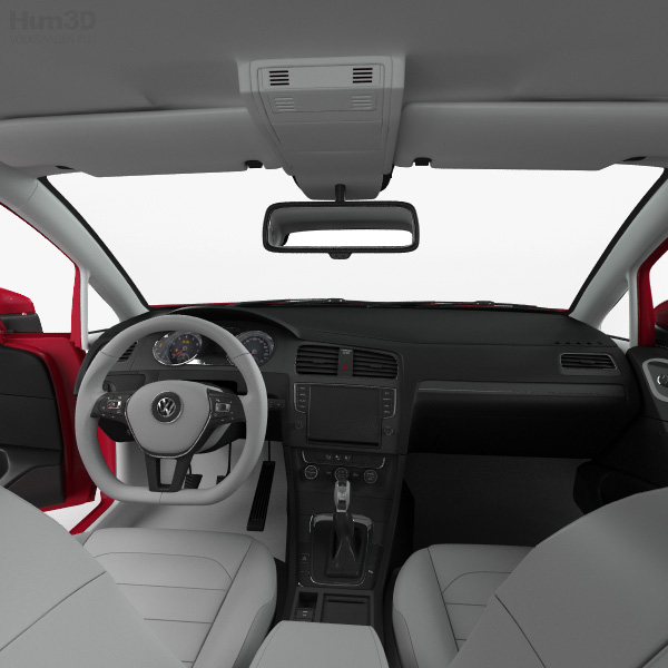 Volkswagen Golf variant with HQ interior 2016 3D model - Download Wagon ...