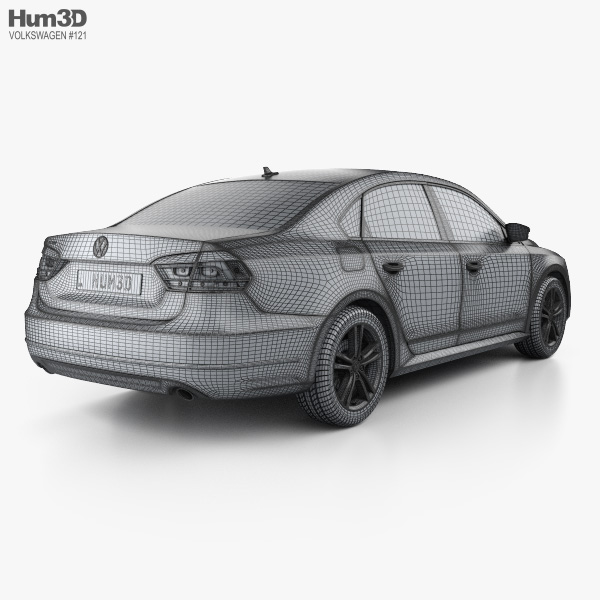 Volkswagen Passat (B7) with HQ interior 2014 3D model - Download Sedan ...