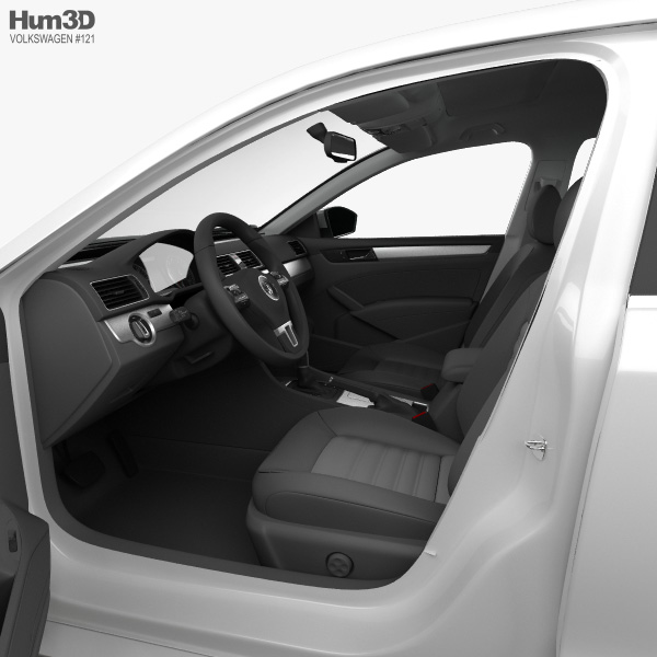 Volkswagen Passat (B7) with HQ interior 2014 3D model - Download Sedan ...