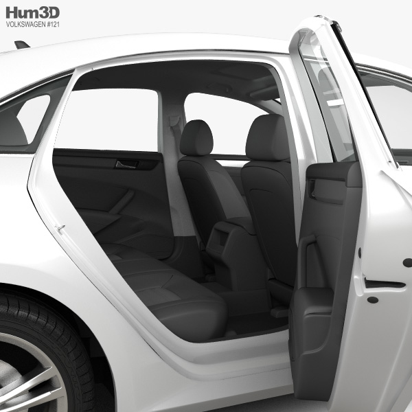 Volkswagen Passat (B7) with HQ interior 2014 3D model - Download Sedan ...