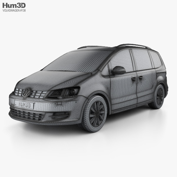 Volkswagen Sharan 2019 3D model - Download Van on 3DModels.org
