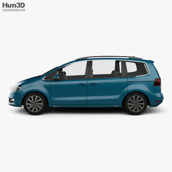 Volkswagen Sharan 2019 3D model - Download Van on 3DModels.org