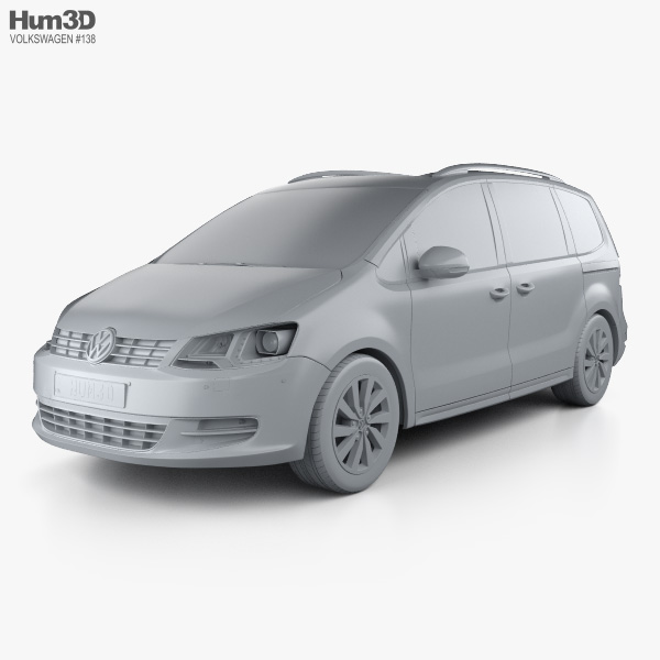 Volkswagen Sharan 2019 3D model - Download Van on 3DModels.org