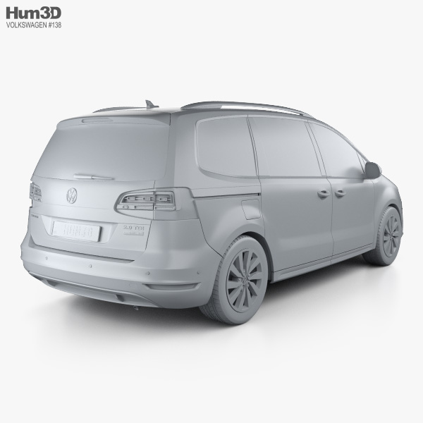 Volkswagen Sharan 2019 3D model - Download Van on 3DModels.org