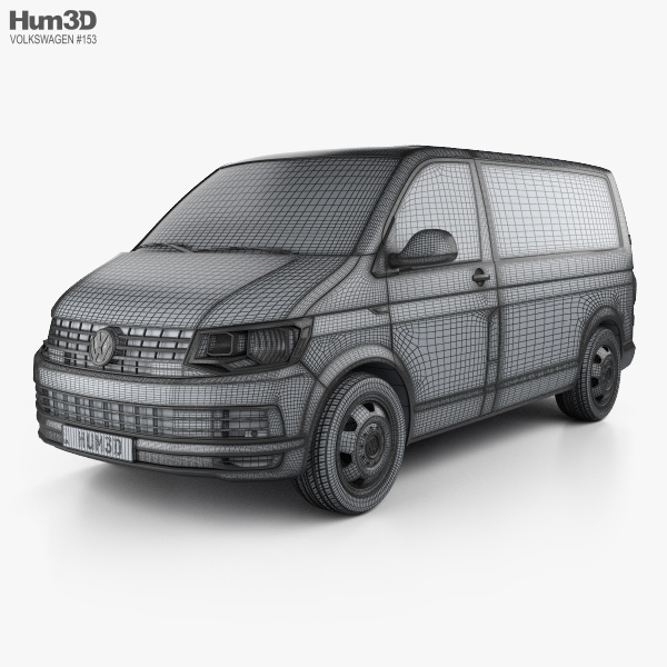 Volkswagen Transporter (T6) Panel Van 2019 3D model - Download Van on ...
