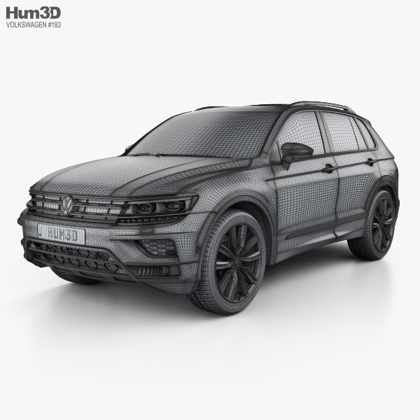 Volkswagen Tiguan with HQ interior 2018 3D model - Download Crossover ...