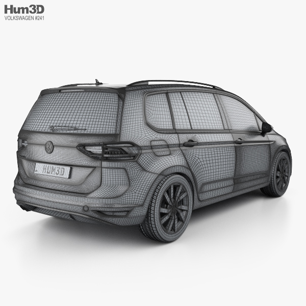 Volkswagen Touran with HQ interior 2018 3D model - Download Van on ...
