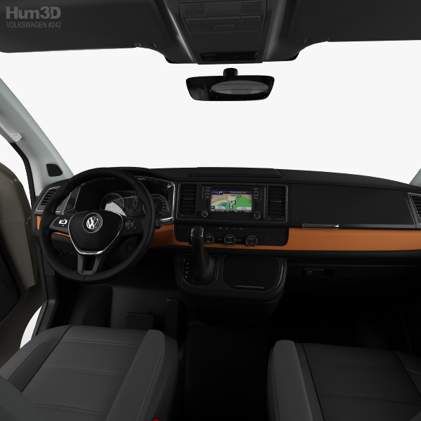 Volkswagen Transporter (T6) Multivan 带内饰 2019 3D模型 - 下载 Van on 3DModels.org