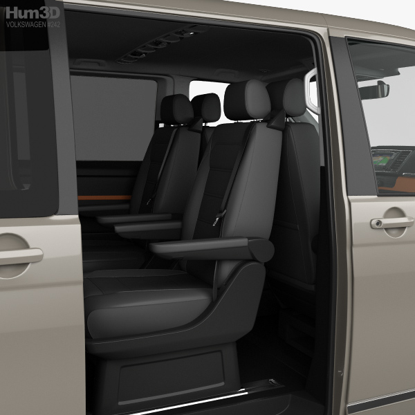 Volkswagen Transporter (T6) Multivan 带内饰 2019 3D模型 - 下载 Van on 3DModels.org