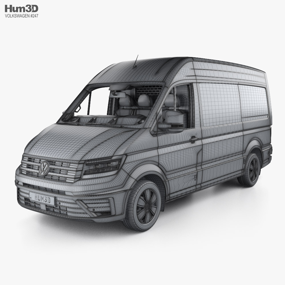 Volkswagen Crafter L1H2 with HQ interior 2020 3D model - Download Van ...