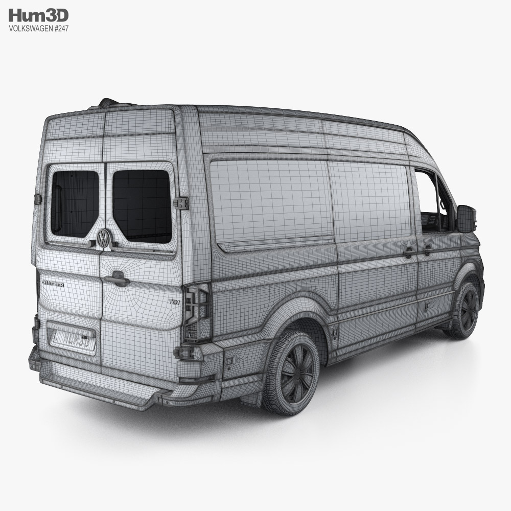 Volkswagen Crafter L1H2 with HQ interior 2020 3D model - Download Van ...