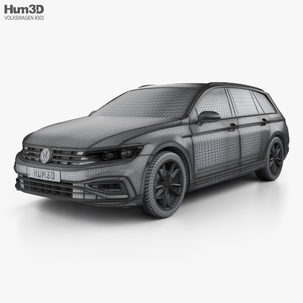 Volkswagen Passat variant R-line 2022 3D model - Download Wagon car on ...
