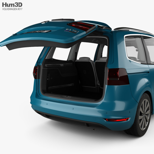 Volkswagen Sharan with HQ interior 2019 3D model - Download Van on ...