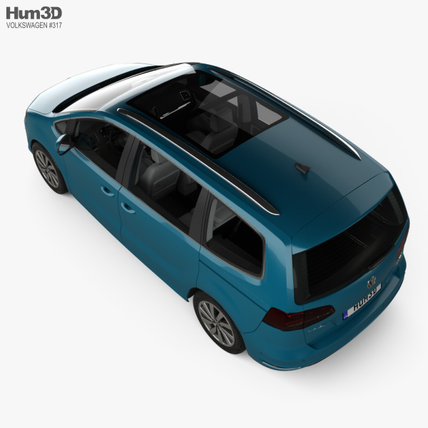 Volkswagen Sharan with HQ interior 2019 3D model - Download Van on ...