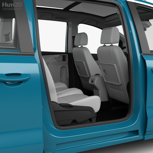 Volkswagen Sharan with HQ interior 2019 3D model - Download Van on ...