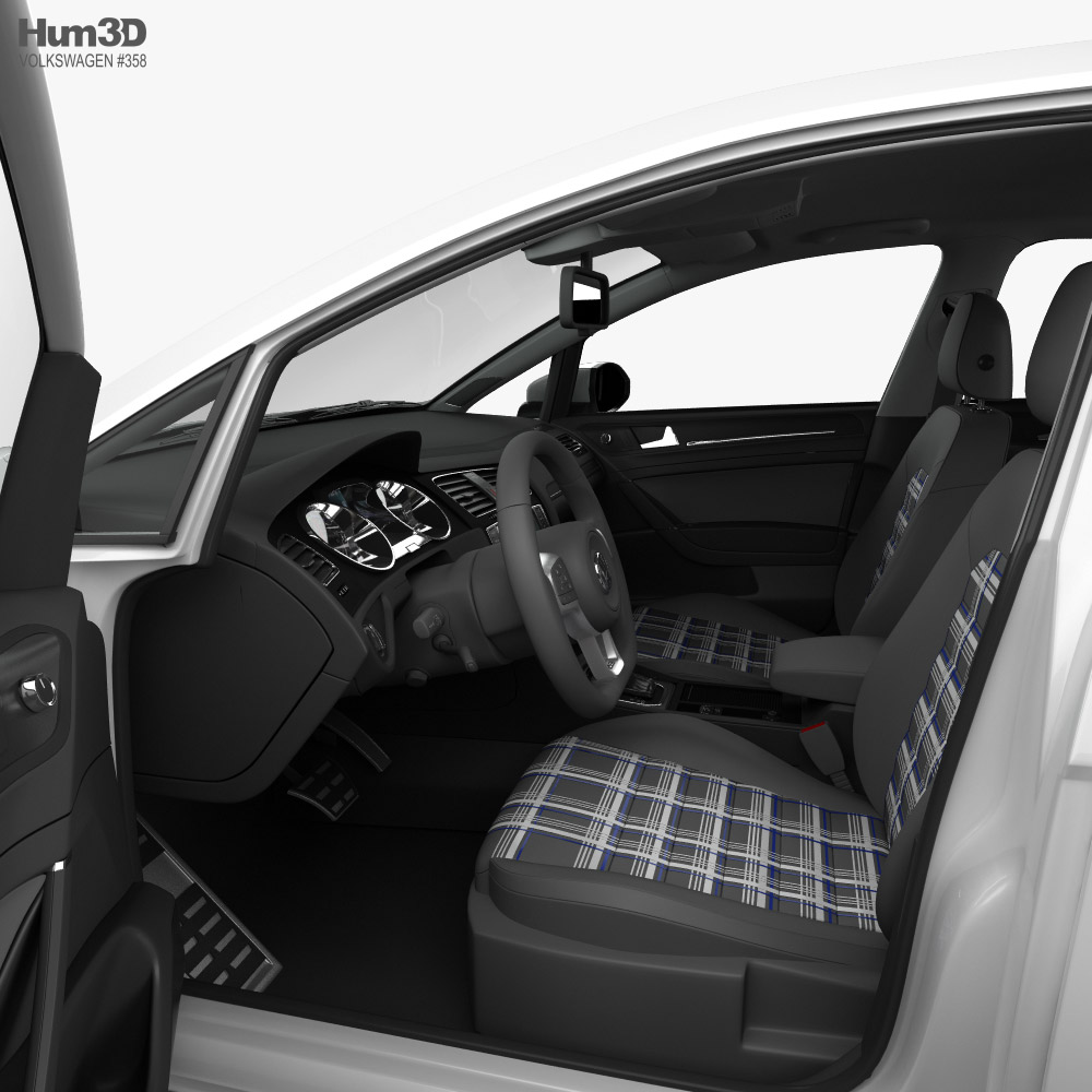 Volkswagen Golf GTE hatchback 5-door with HQ interior 2019 3D model ...