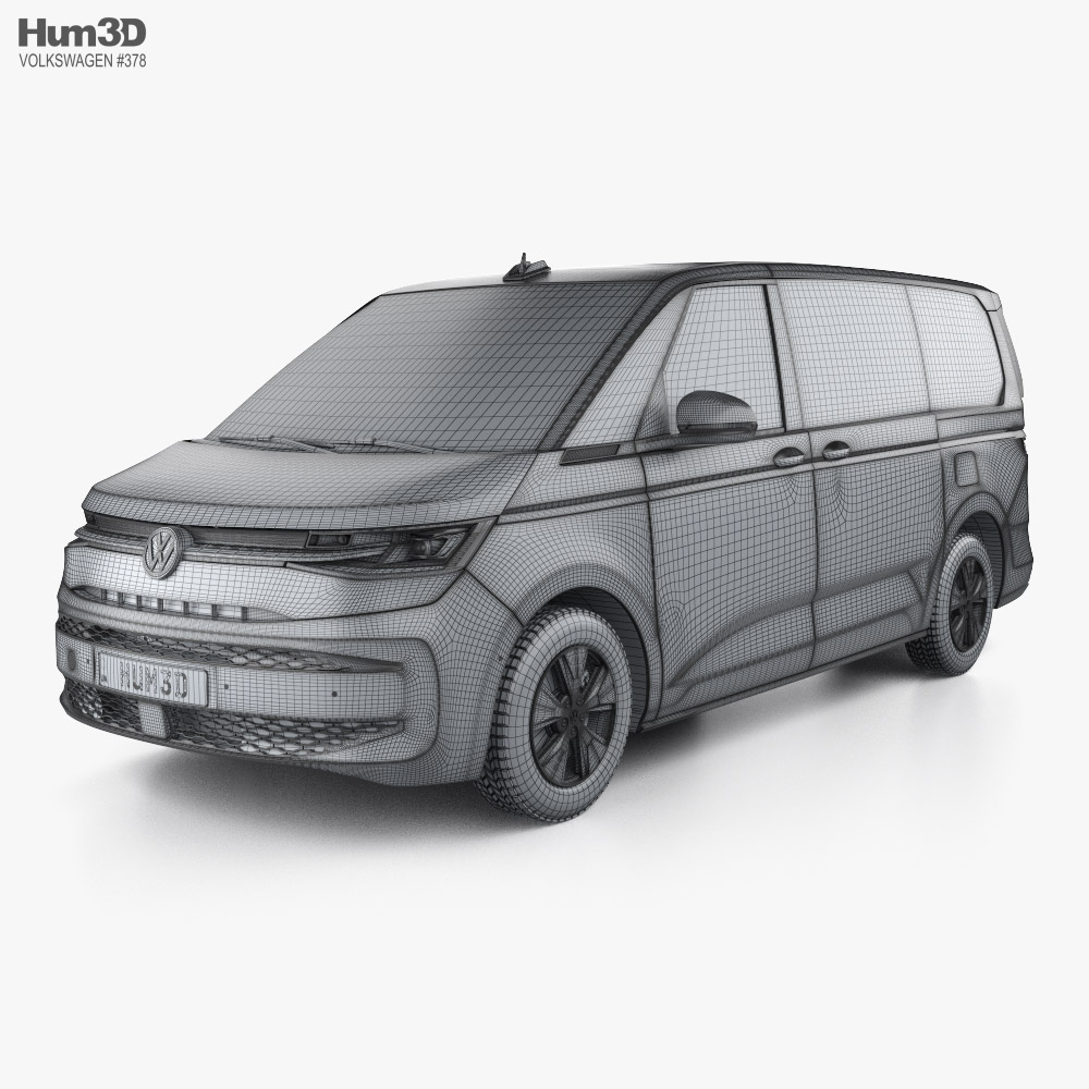 Volkswagen Transporter Multivan LWB 2024 3D模型 - 下载 Van on 3DModels.org