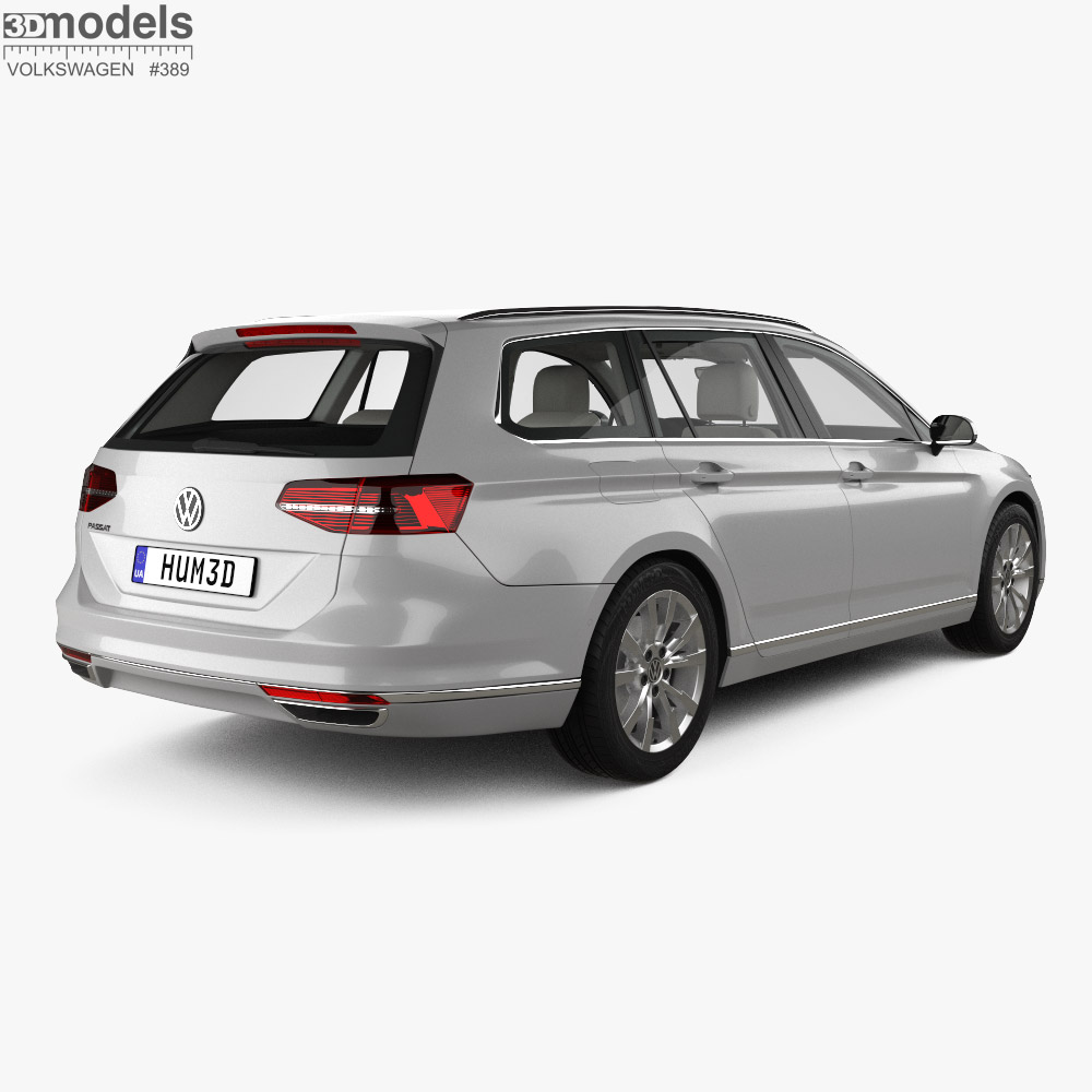 Volkswagen Passat variant with HQ interior and Engine 2018 3D model ...