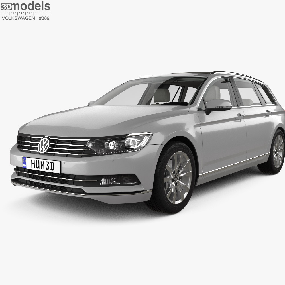 Volkswagen Passat variant with HQ interior and Engine 2018 3D model ...