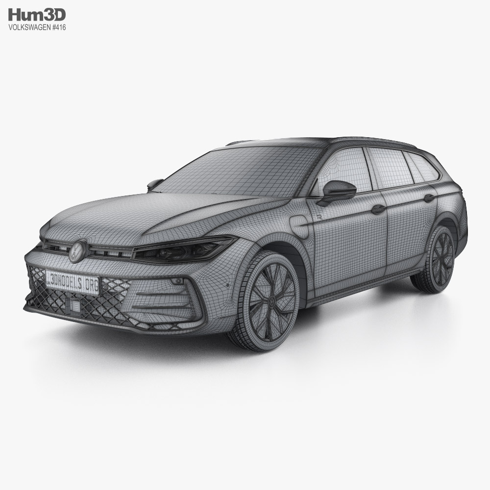 Volkswagen Passat variant eHybrid R-Line 2025 3D model - Download Wagon ...