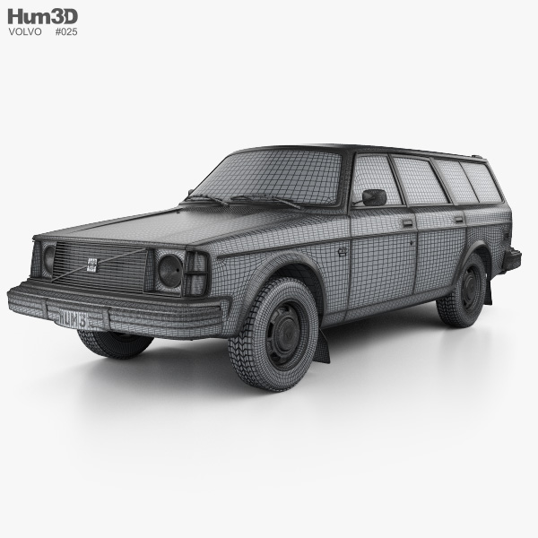 Volvo 245 wagon 1993 3D model - Download Wagon car on 3DModels.org