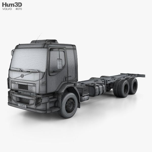 Volvo VM 270 Chassis Truck 3-axle 2017 3D model - Download Truck on ...