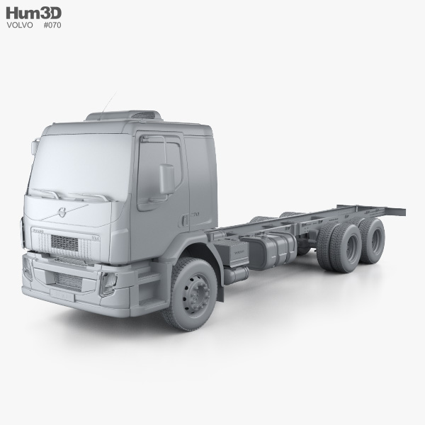 Volvo VM 270 Chassis Truck 3-axle 2017 3D model - Download Truck on ...