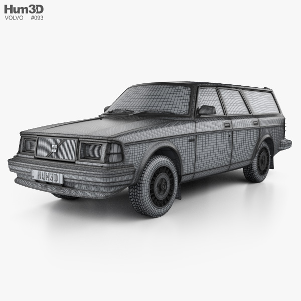 Volvo 245 1984 3D model - Download Wagon car on 3DModels.org
