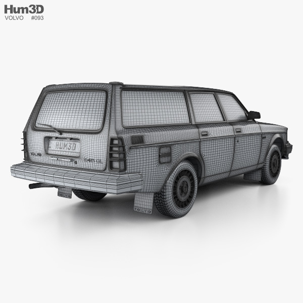 Volvo 245 1984 3D model - Download Wagon car on 3DModels.org