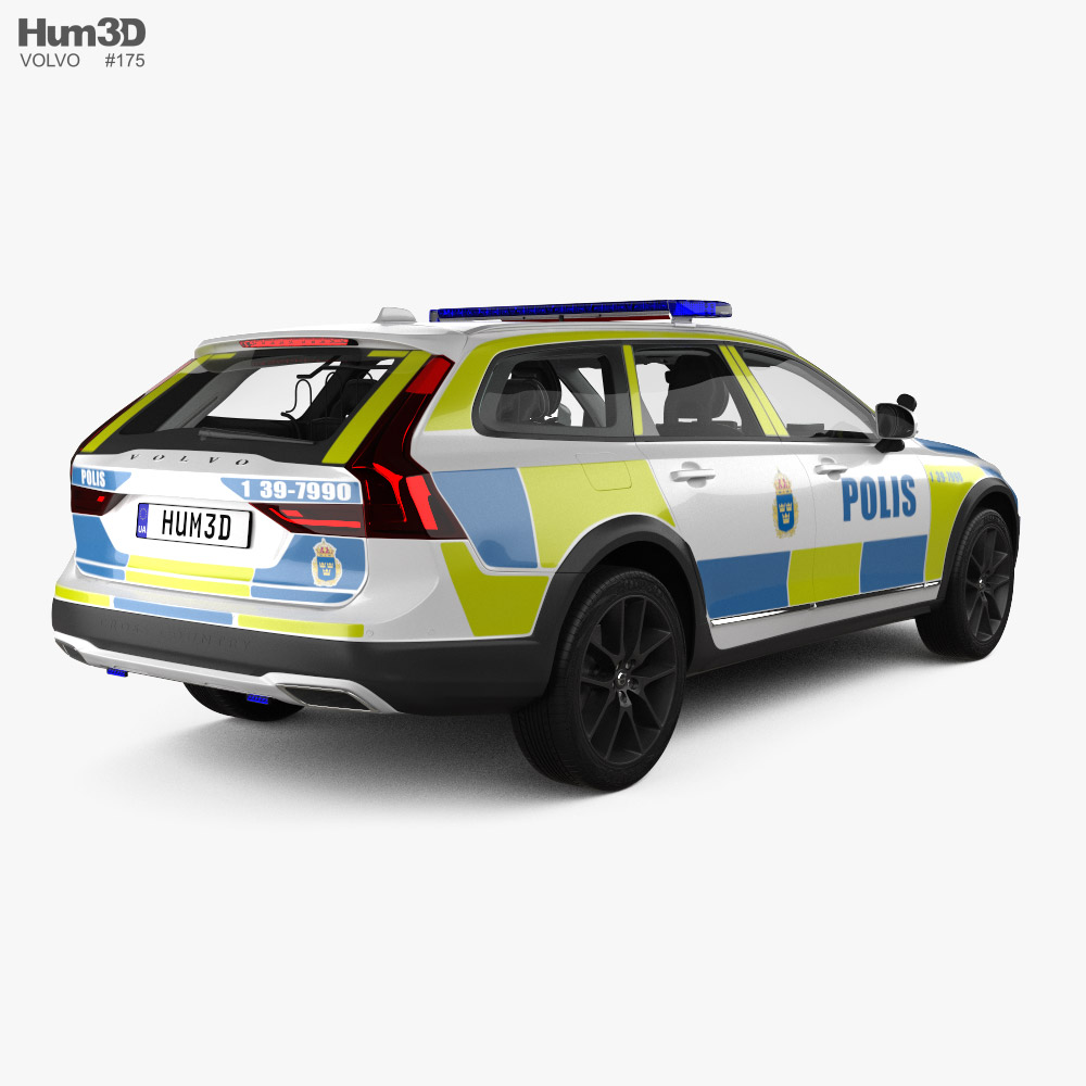 Volvo V90 Sweden police with HQ interior 2024 3D model - Download Wagon ...