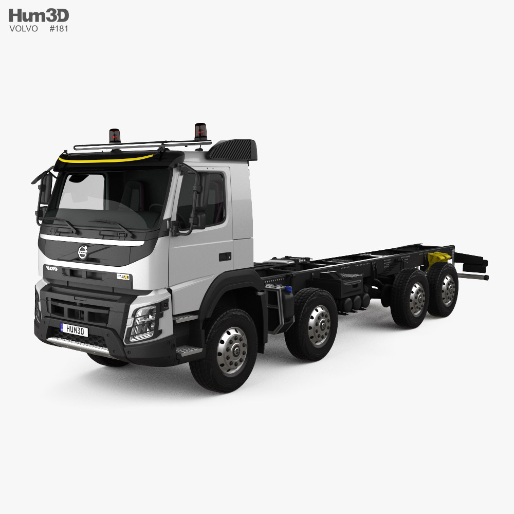 Volvo FMX Chassis Truck 4-axle with HQ interior 2016 3D model ...