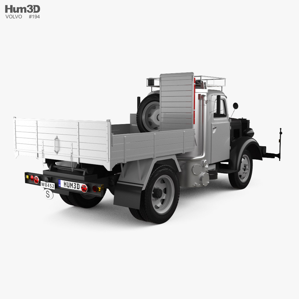 Volvo LV93 DT Flatbed Truck 1942 3D model - Download Truck on 3DModels.org