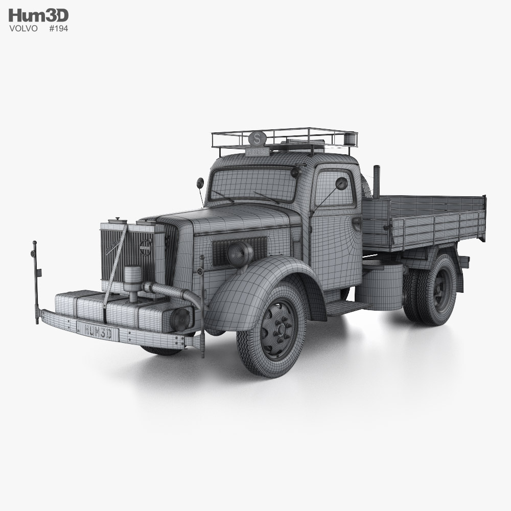 Volvo LV93 DT Flatbed Truck 1942 3D model - Download Truck on 3DModels.org