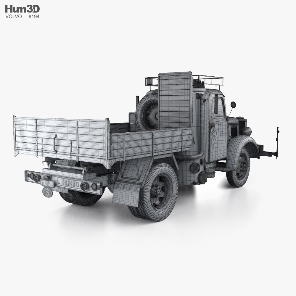 Volvo LV93 DT Flatbed Truck 1942 3D model - Download Truck on 3DModels.org
